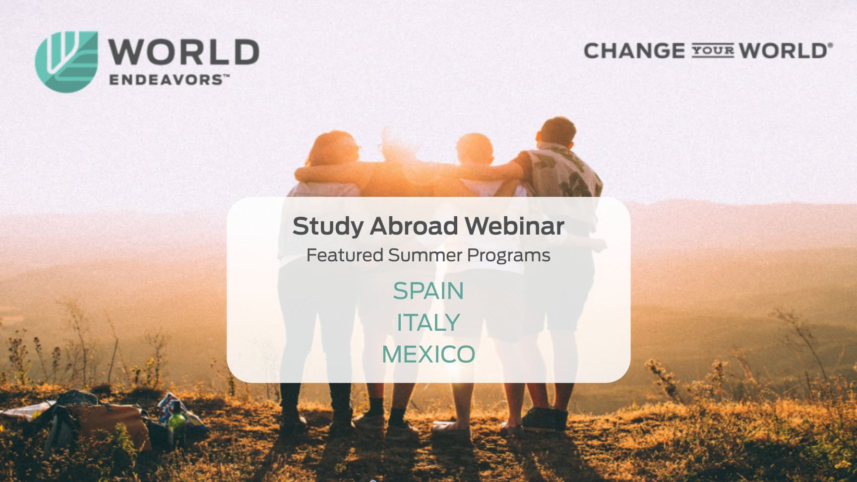 Webinars - Study Abroad - World Endeavors